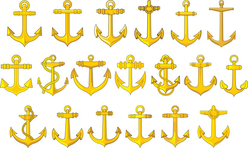 Gold anchor Royalty Free Vector Image - VectorStock
