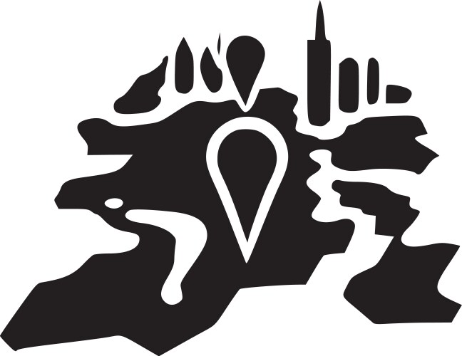 Map - minimalist and simple silhouette Royalty Free Vector