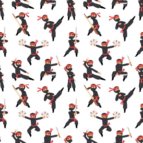 Black Ninja Attack Sprite Sheet Royalty Free Vector Image