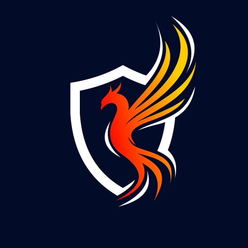 Golden phoenix bird brand animal logoluxury Vector Image