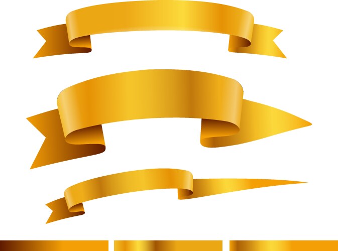 Gold ribbon banner Royalty Free Vector Image - VectorStock