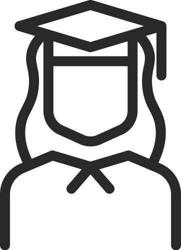Graduation cap line icon school and education Vector Image