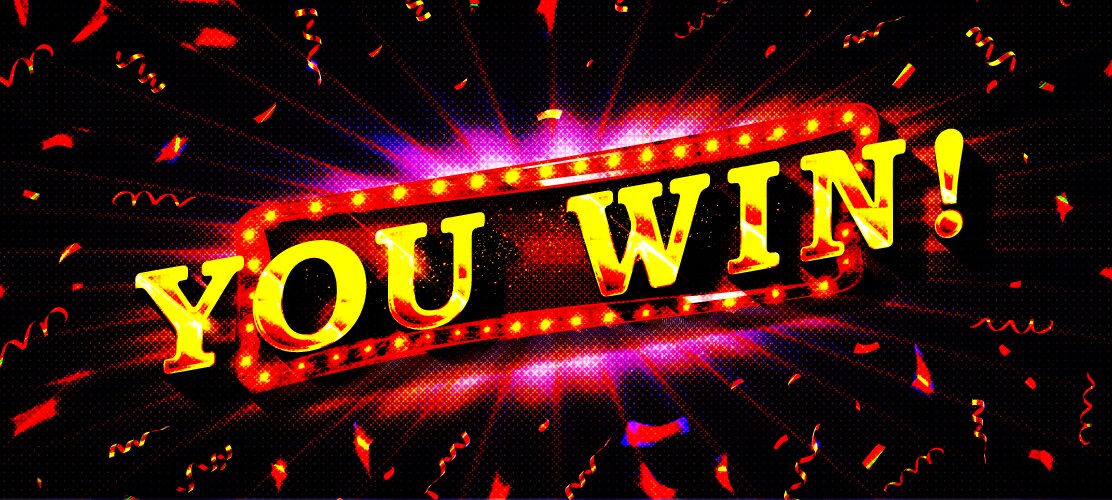 You win victory with golden star editable game Vector Image