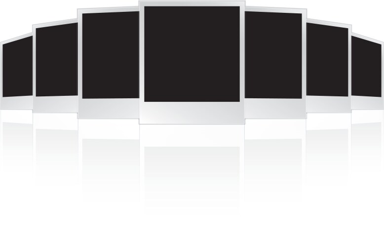 Round photo frames and film strip collage Vector Image