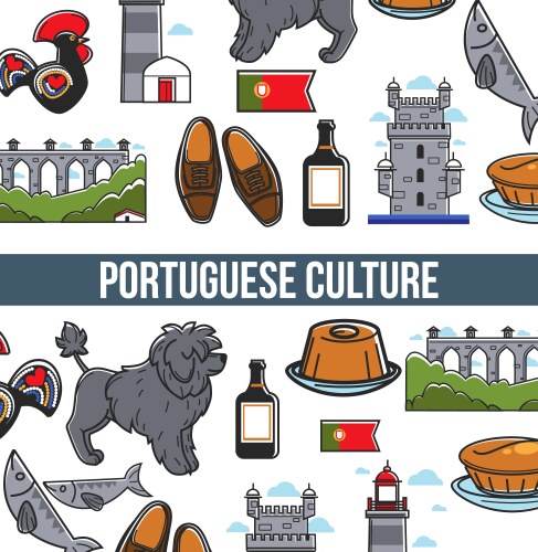 Welcome to portugal travel poster of portuguese Vector Image
