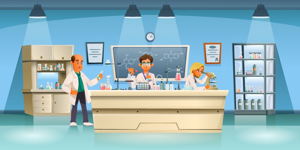 Chemical laboratory experiment Royalty Free Vector Image