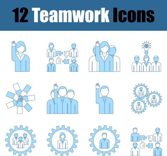 Teamwork icon set Royalty Free Vector Image - VectorStock
