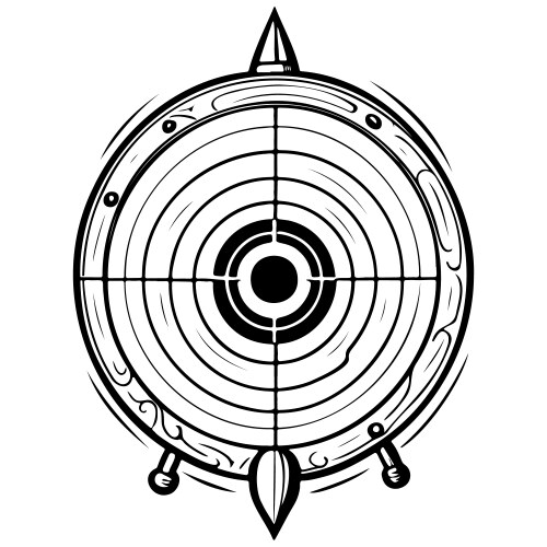 Cartoon target hand drawn line transparent Vector Image