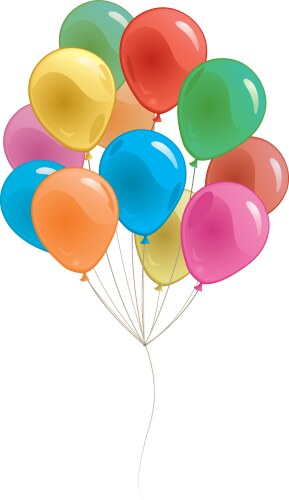 Kids flying with balloons Royalty Free Vector Image