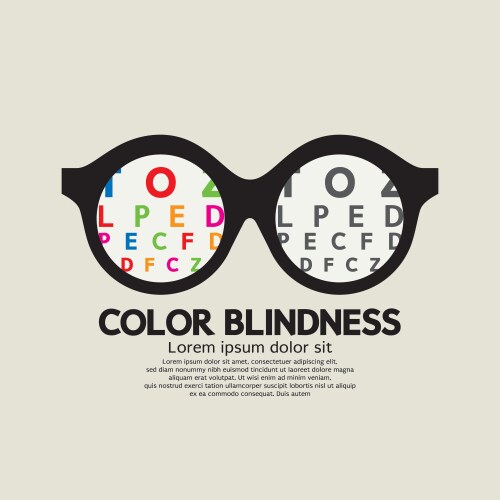Color blind test poster Royalty Free Vector Image