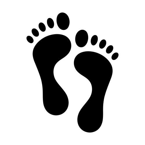 Foot prints icon set human footprints Royalty Free Vector