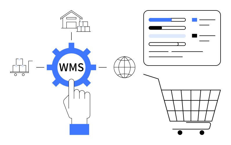 Warehouse management system concept Royalty Free Vector
