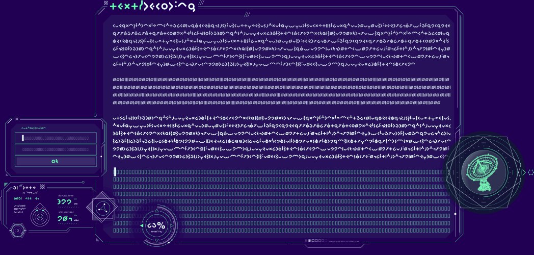 Sci Fi Interface Of Data Decoding Program Vector Image