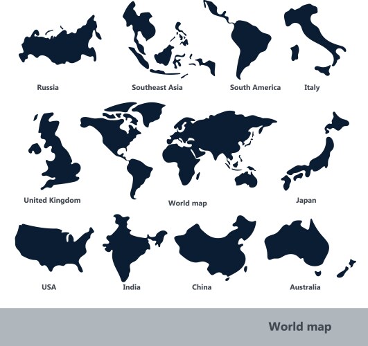 Geometric world map Royalty Free Vector Image - VectorStock