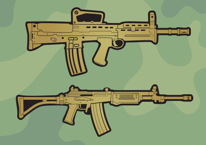 Assault rifle sticker Royalty Free Vector Image