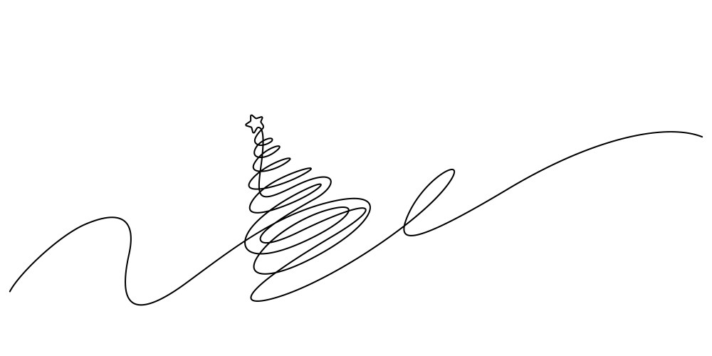 One Line Drawing Christmas Vector Images (over 2,900)