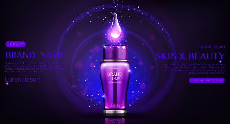 Cosmetics neon concept Royalty Free Vector Image