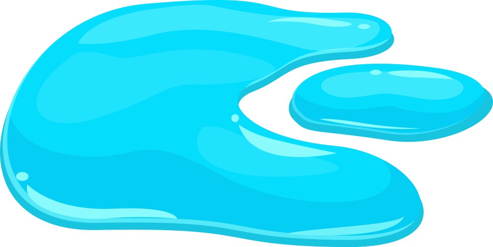 Blue liquid puddle splashing on the ground Vector Image