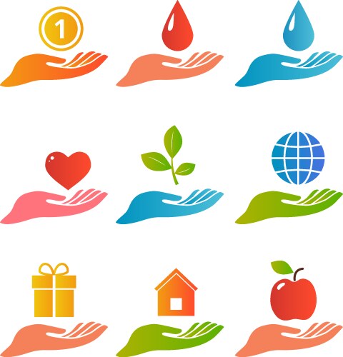 Logo hands union Royalty Free Vector Image - VectorStock