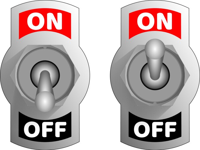 Realistic 3d electric toggle switches Royalty Free Vector