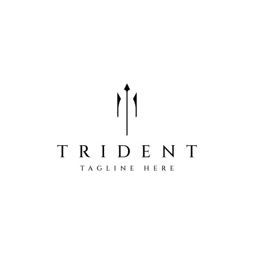Trident outline icon set Royalty Free Vector Image