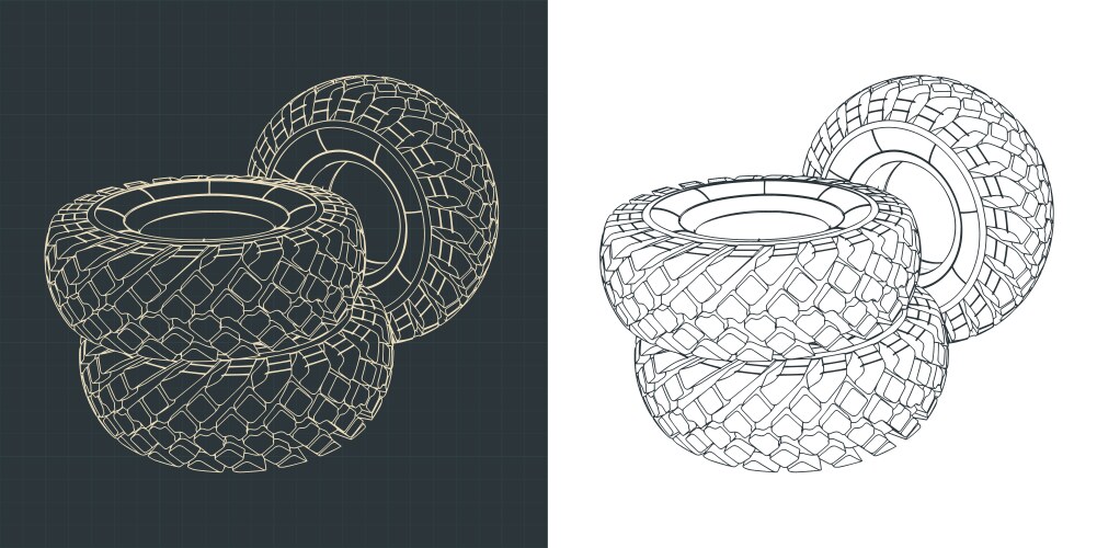 Truck tire drawings Royalty Free Vector Image - VectorStock