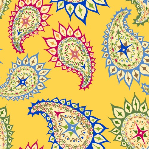 Bright seamless paisley pattern Royalty Free Vector Image