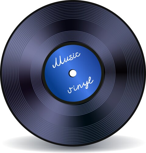 Black vinyl record disc flat concept Royalty Free Vector