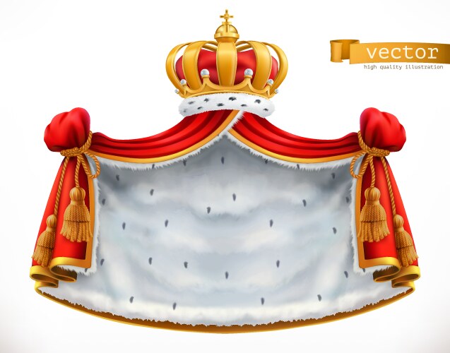 Royal flag 3d banner Royalty Free Vector Image