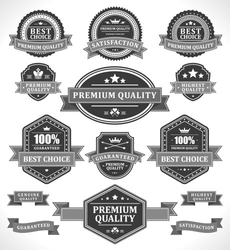 Best quality label badges Royalty Free Vector Image