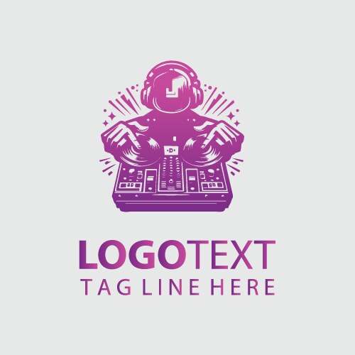 Dj music logo Royalty Free Vector Image - VectorStock