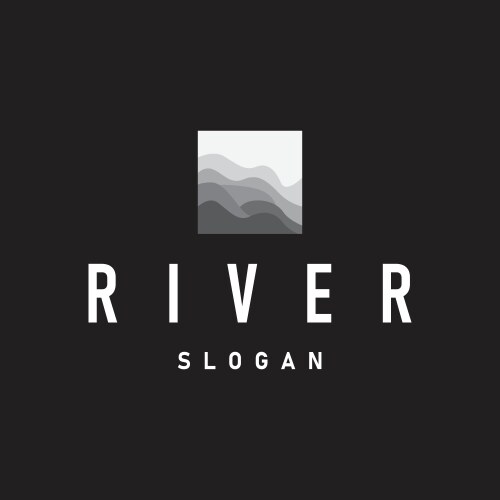River logo design beautiful natural scenery Vector Image