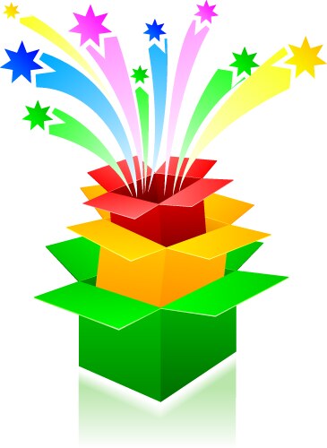 Box with surprise Royalty Free Vector Image - VectorStock