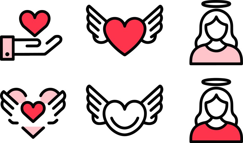 Altruism and benevolence logo icon set bundle Vector Image