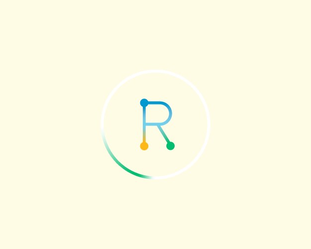 Abstract letter r logo design color linear Vector Image