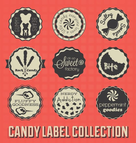 Candy shop labels and icons Royalty Free Vector Image