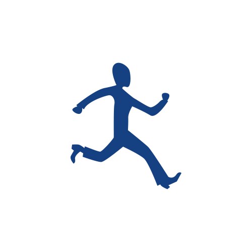 Stick man running Royalty Free Vector Image - VectorStock
