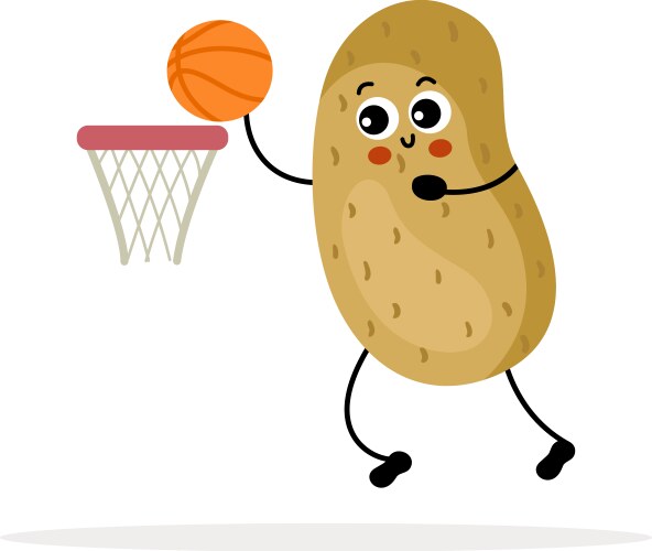 Funny potato character mascot playing boxing Vector Image