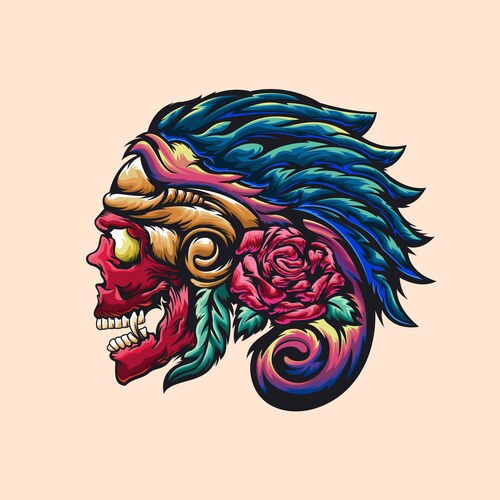 Skull apache emblem Vector Images & Graphics for Commercial Use ...
