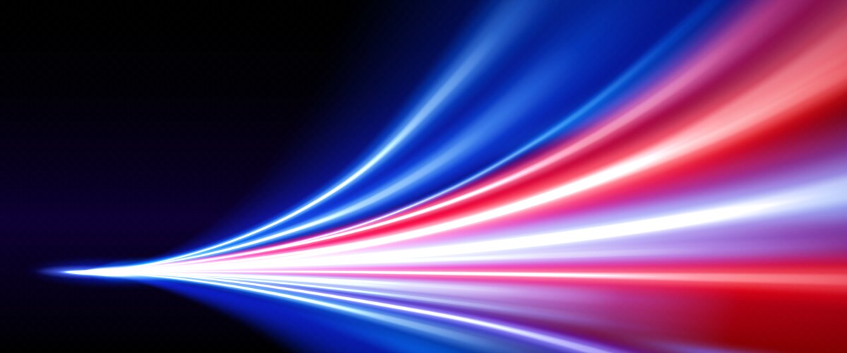 High speed race curve lines with glow neon effect Vector Image