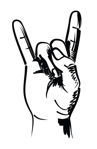 Rock and roll or heavy metal hand sign Royalty Free Vector