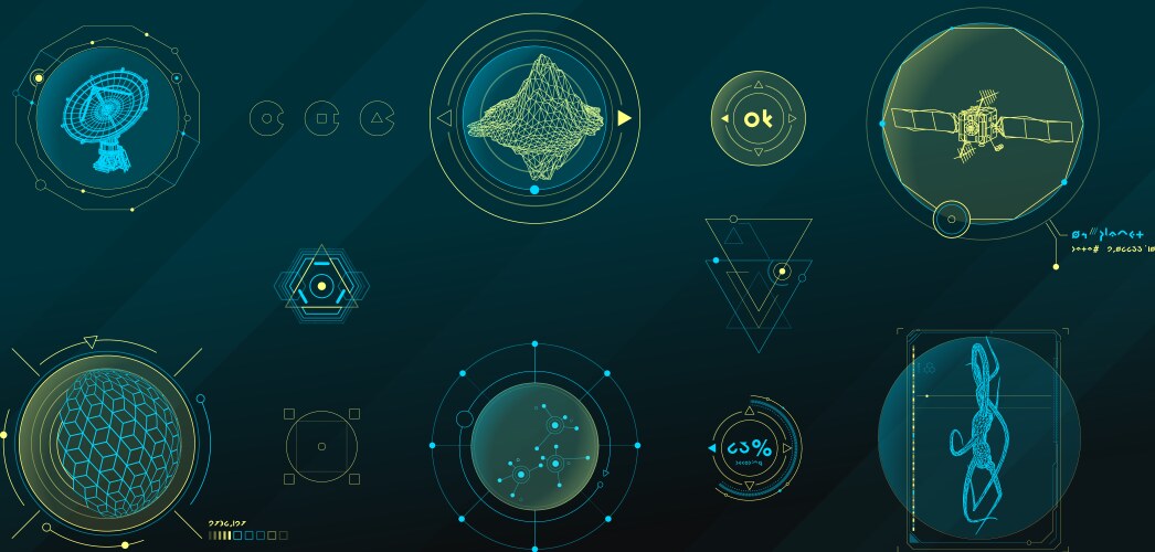 Circular infographic elements for sci-fi Vector Image