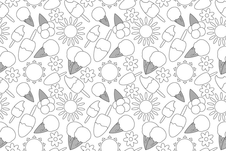 National ice cream day coloring page Royalty Free Vector