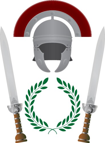 Fantasy roman shield and swords Royalty Free Vector Image