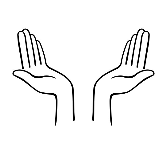 Hands holding house sketch icon isolated on white Vector Image