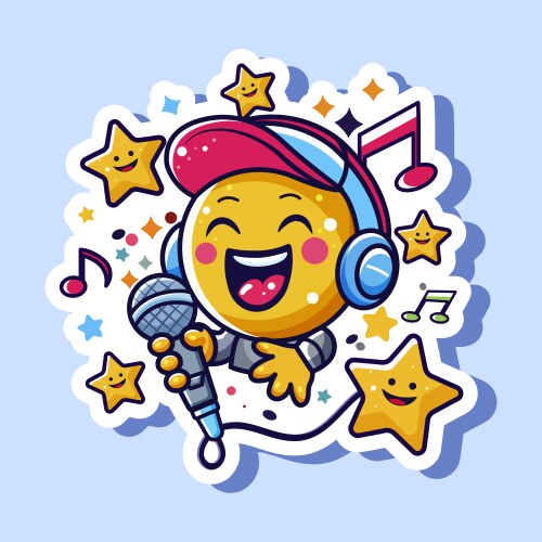 Singing Emoji Vector Images (over 580)