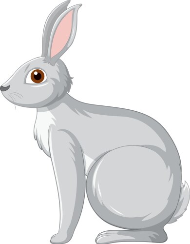 Cute grey rabbit cartoon character Royalty Free Vector Image