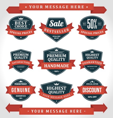 Collection quality certificate best choice award Vector Image