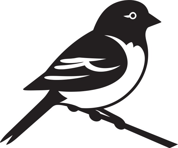 Feathered flight sparrow symbol avian crest Vector Image