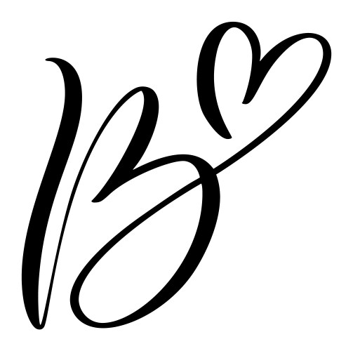 Hand drawn calligraphy love letter b Royalty Free Vector
